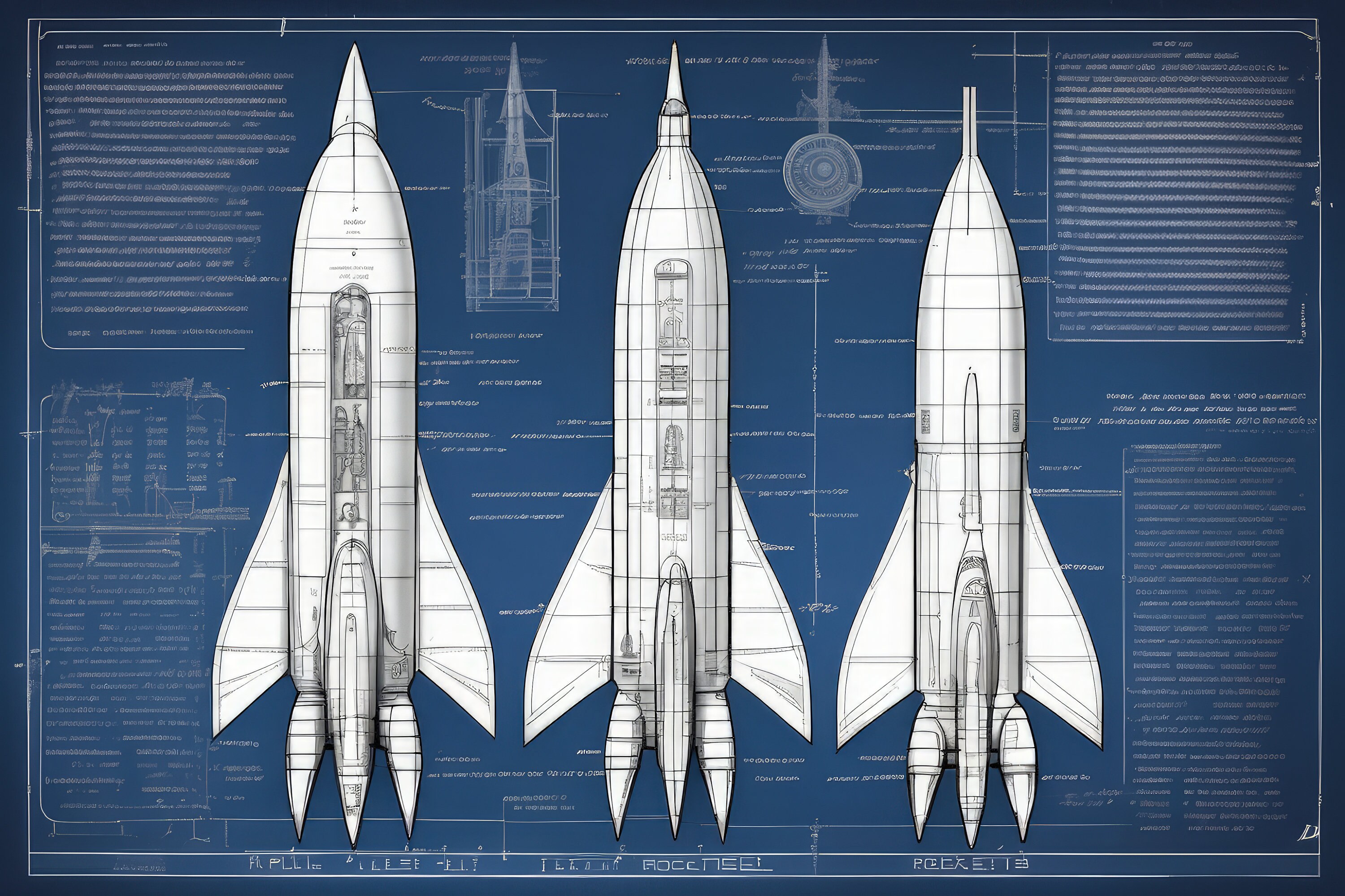 Rocketship Blueprint 2 Downloadable JPEG Wall Art Print - Etsy