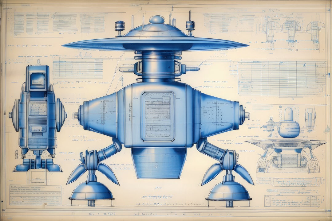 Robomech Blueprint 1 Downloadable JPEG Wall Art Print - Etsy
