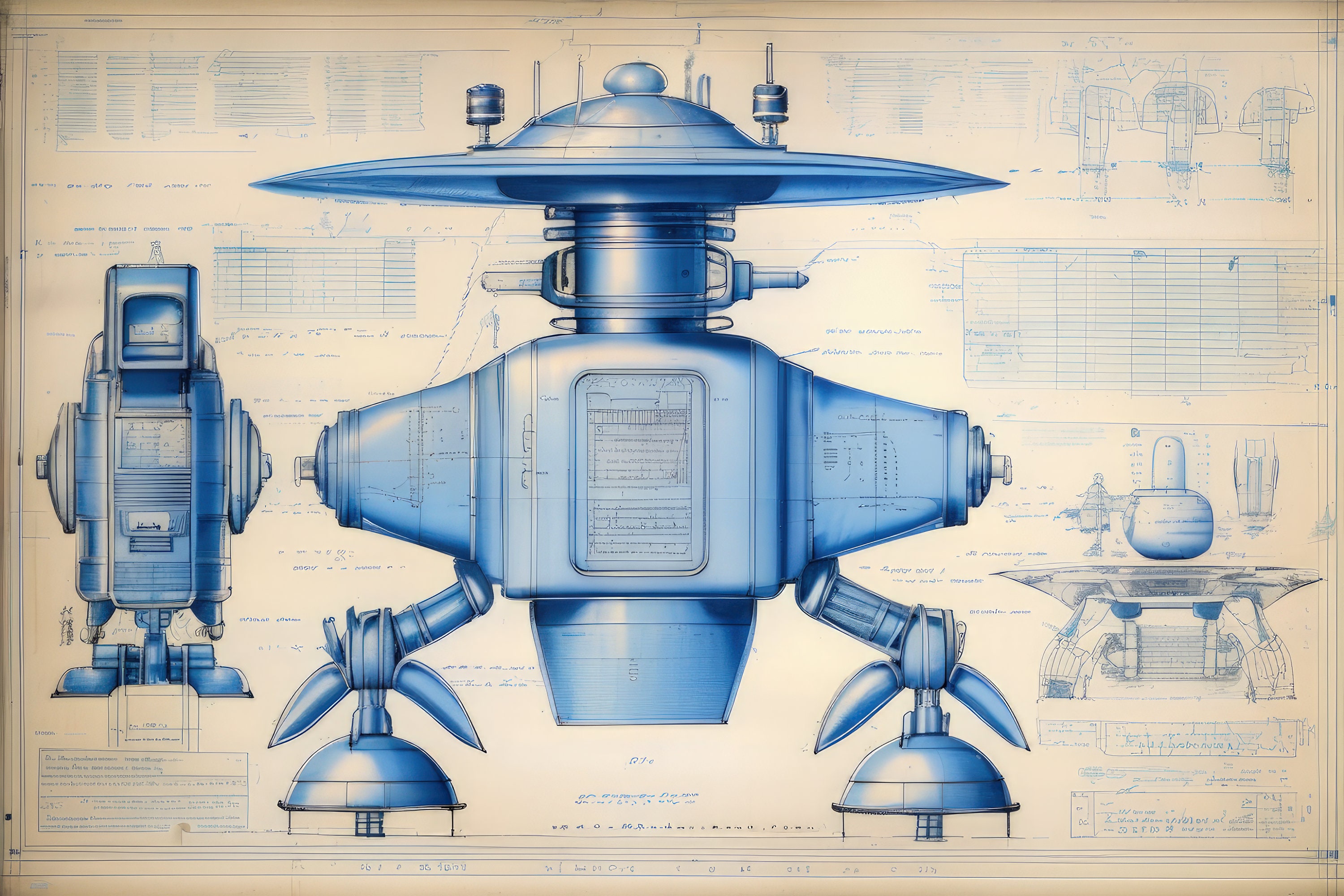 Robomech Blueprint 1 Downloadable JPEG Wall Art Print - Etsy