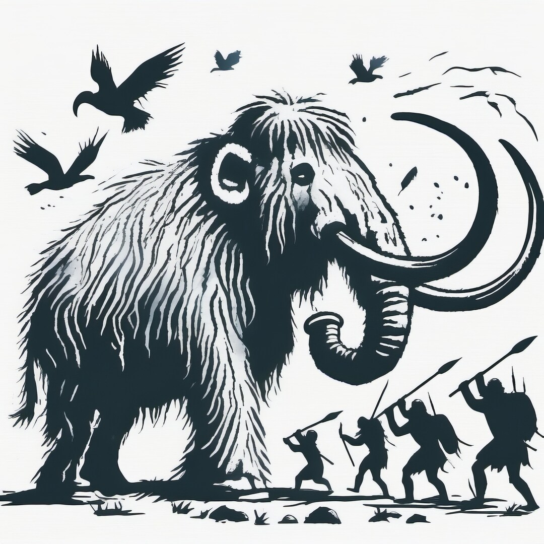 Mammoth Cave Art 6 | Caveman Drawings | Downloadable JPEG Wall Art ...