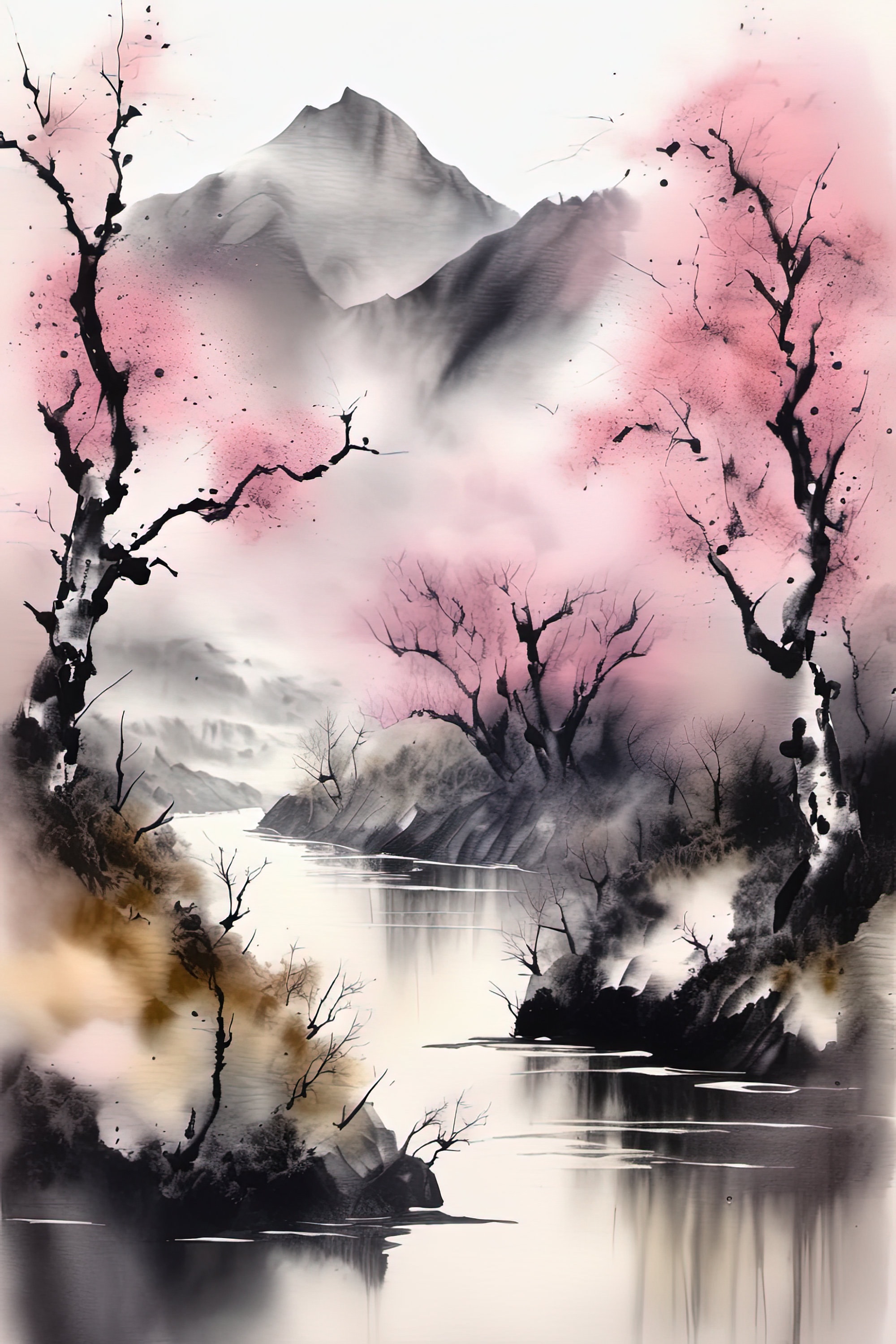 Cherry Tree Watercolor Painting 9 | Downloadable JPEG Wall Art Print - Etsy