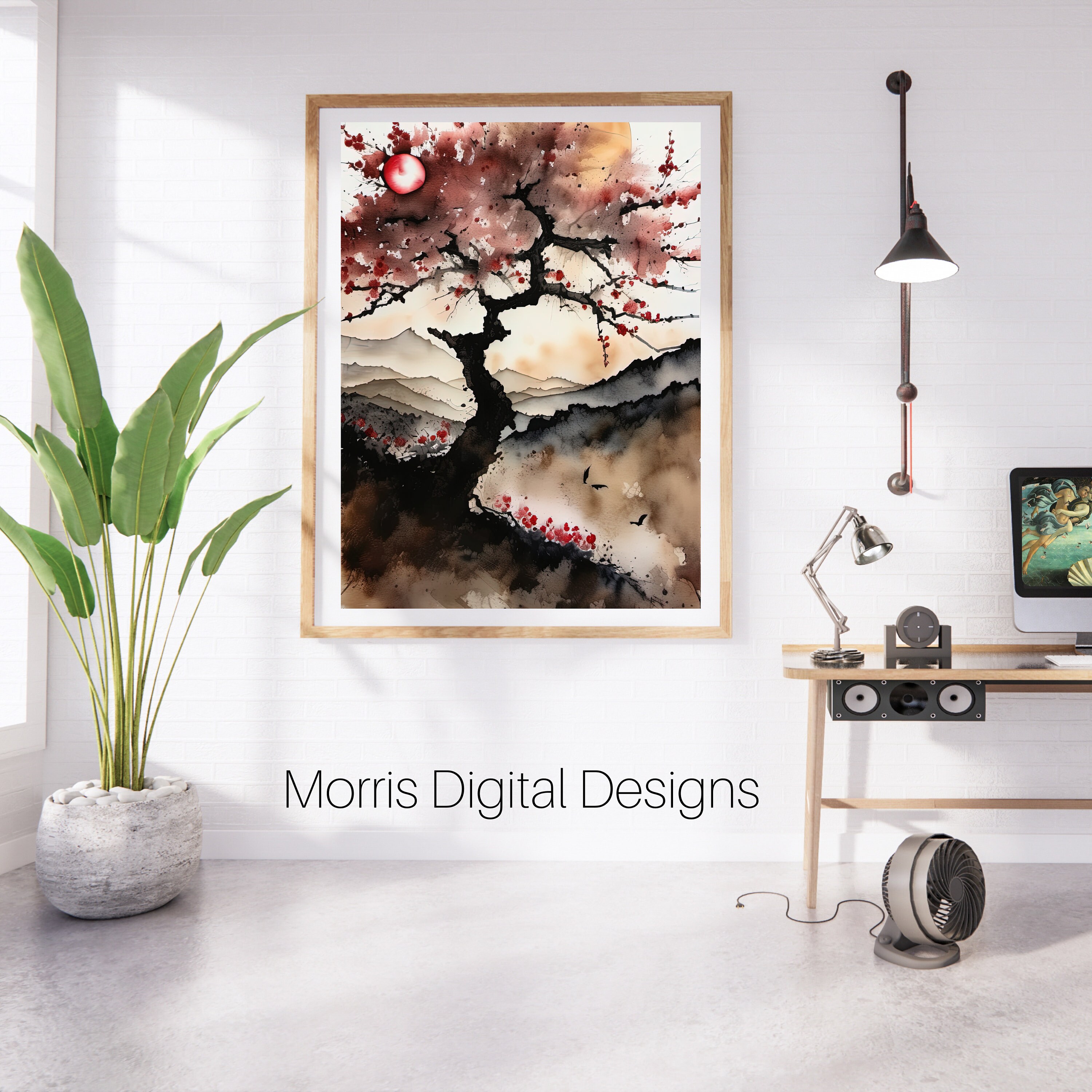 Cherry Tree Watercolor Painting 8 | Downloadable JPEG Wall Art Print - Etsy