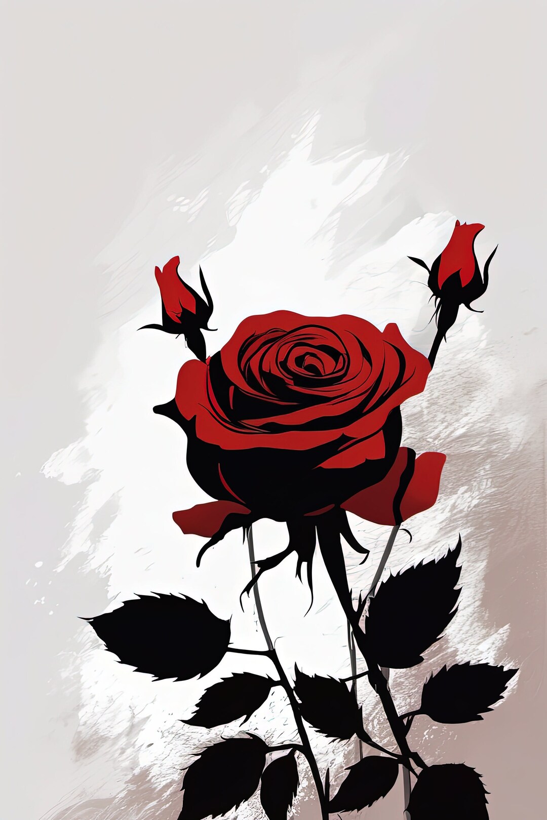 Rose Painting 7 | Floral Wall Art | Downloadable JPEG Wall Art Print - Etsy