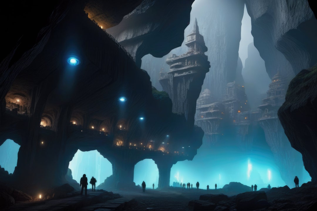 Cave City 22 | Sci-fi Digital Art | Downloadable JPEG Wall Art Print - Etsy