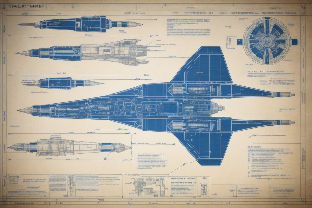Starfighter Blueprint 1 | Downloadable JPEG Wall Art Print - Etsy