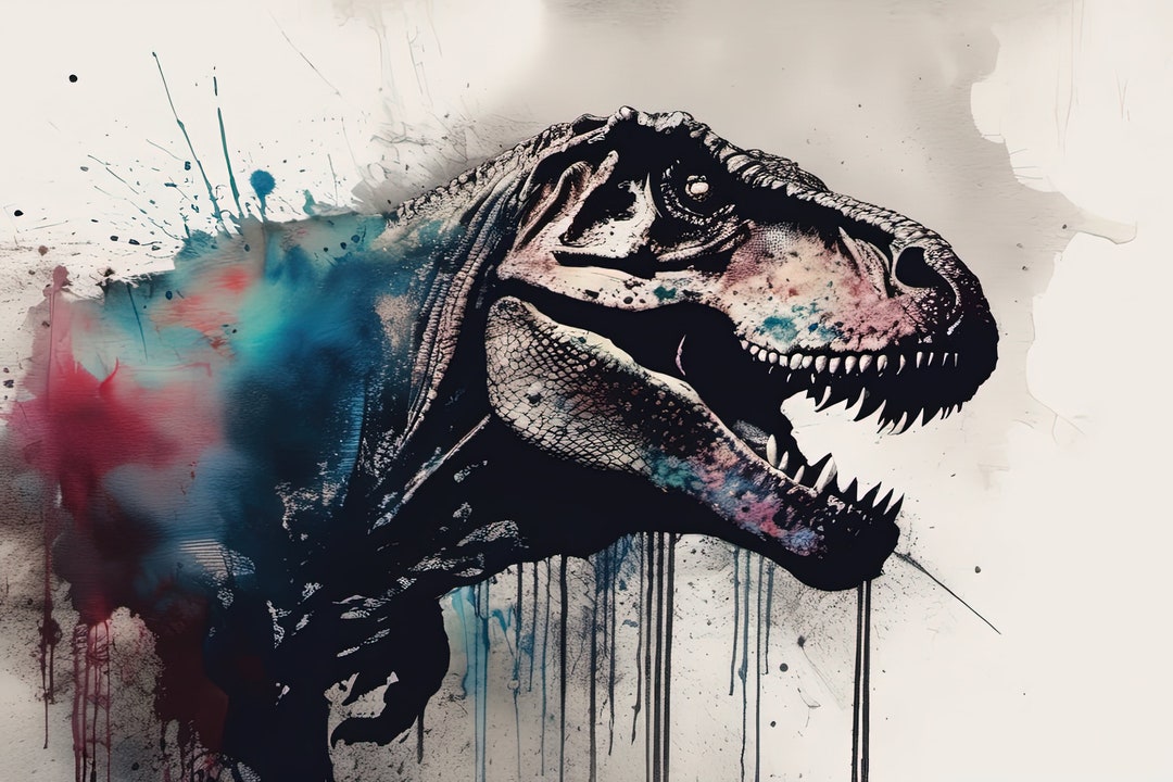 Watercolor T-rex 5 Downloadable JPEG Wall Art Print - Etsy