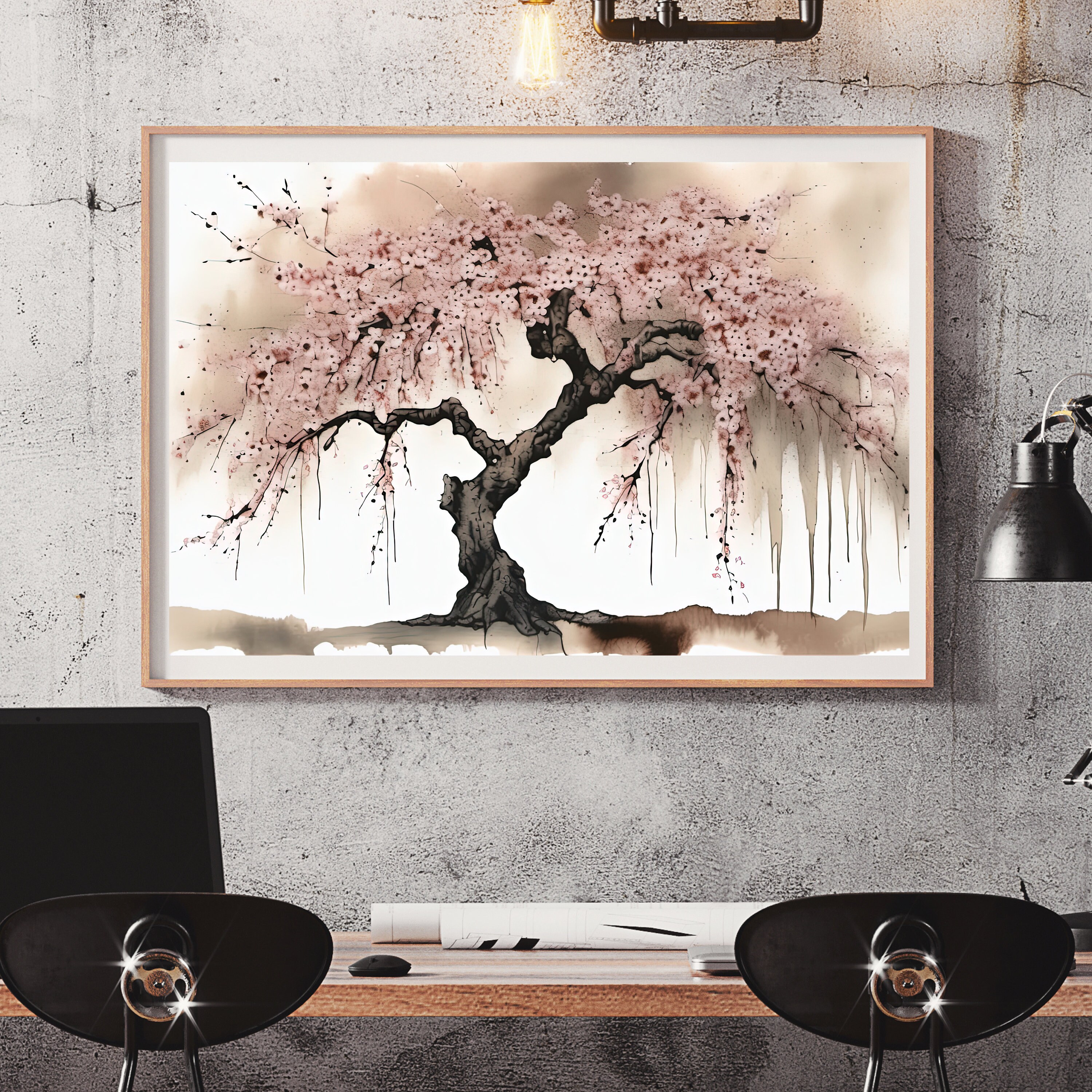 Cherry Tree Watercolor Painting 13 | Downloadable JPEG Wall Art Print ...