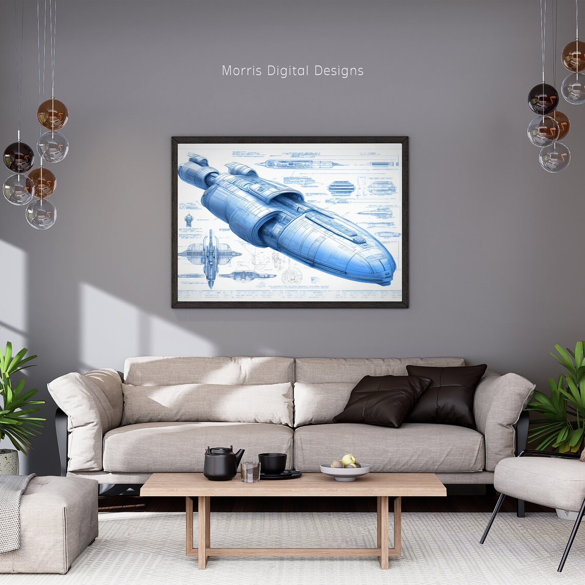 Starship Blueprint 2 Downloadable JPEG Wall Art Print - Etsy