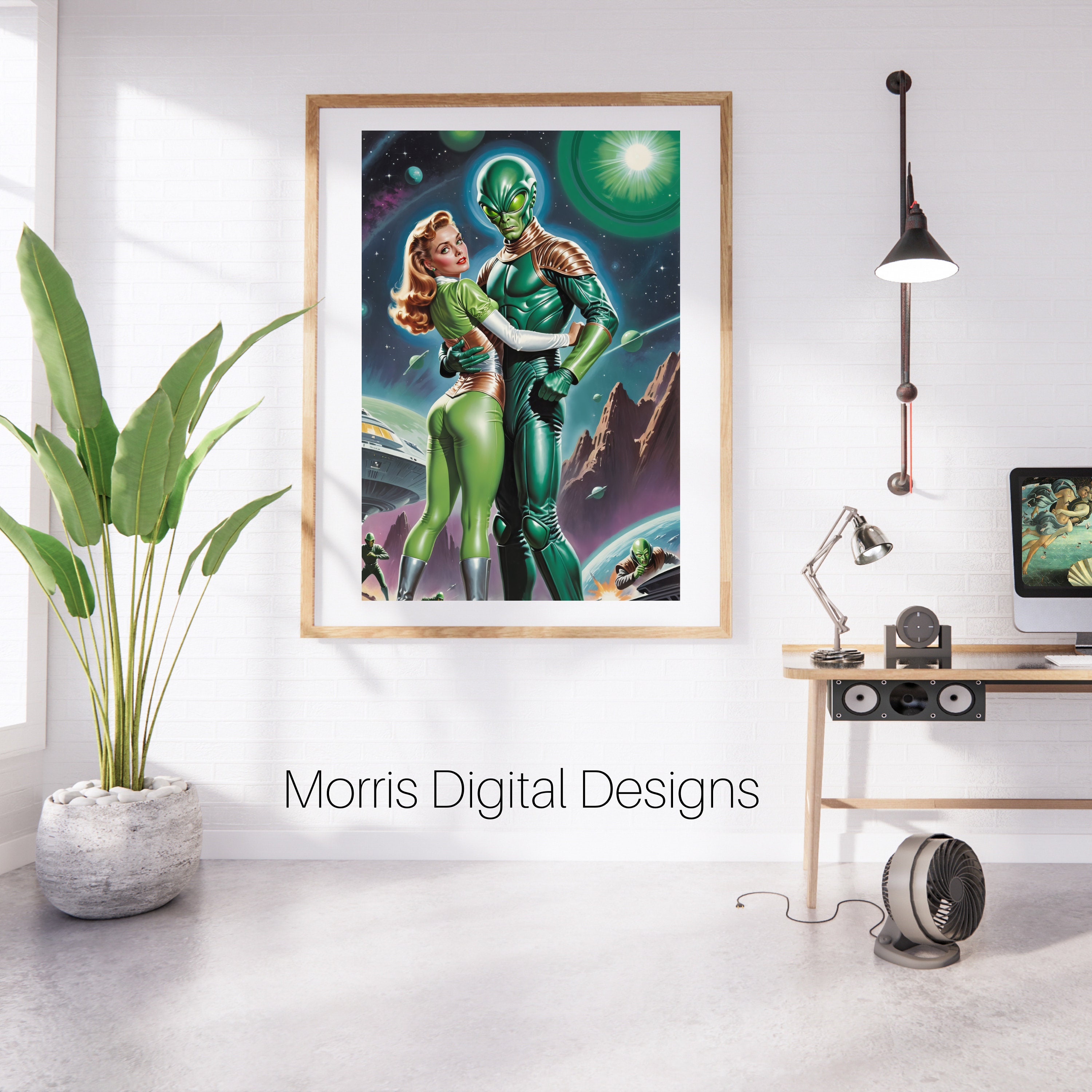 Vintage Style Sci-fi Alien Poster | Downloadable JPEG Wall Art Print ...