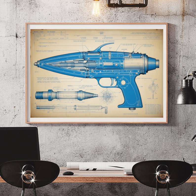 Raygun Blueprint 2 Downloadable JPEG Wall Art Print - Etsy
