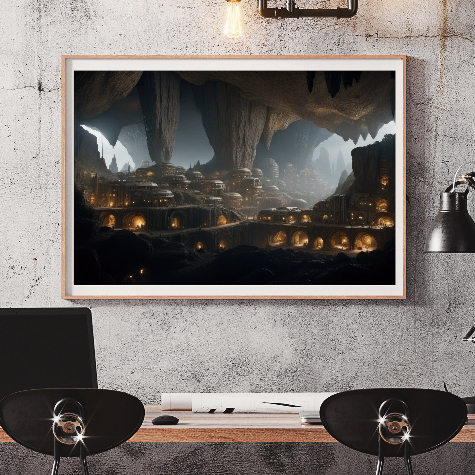 Cave City 12 | Sci-fi Digital Art | Downloadable JPEG Wall Art Print - Etsy