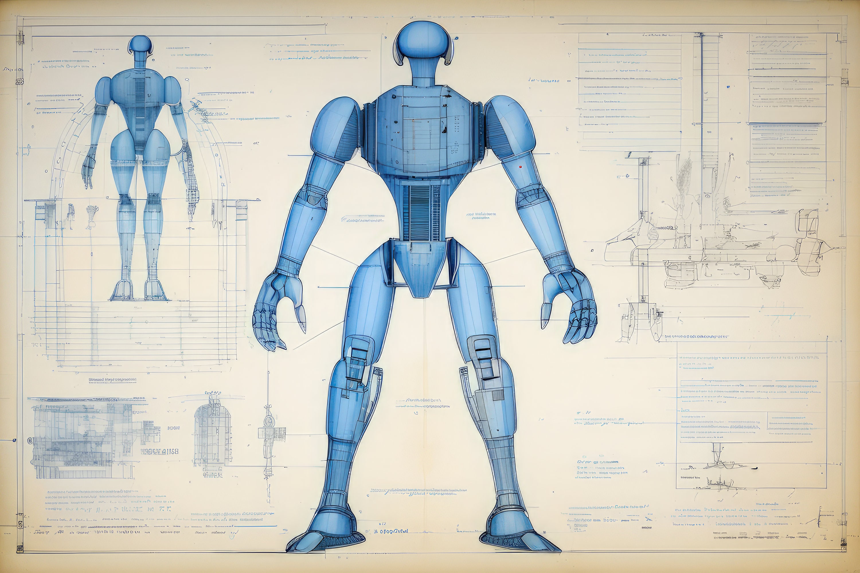 Robot Blueprint 3 Downloadable JPEG Wall Art Print - Etsy