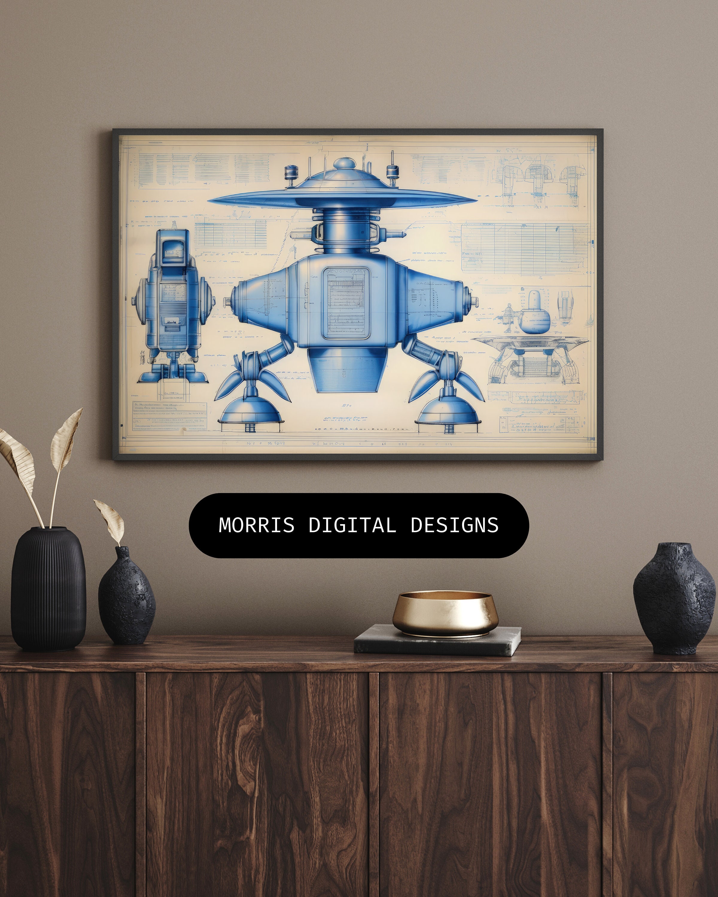Robomech Blueprint 1 Downloadable JPEG Wall Art Print - Etsy