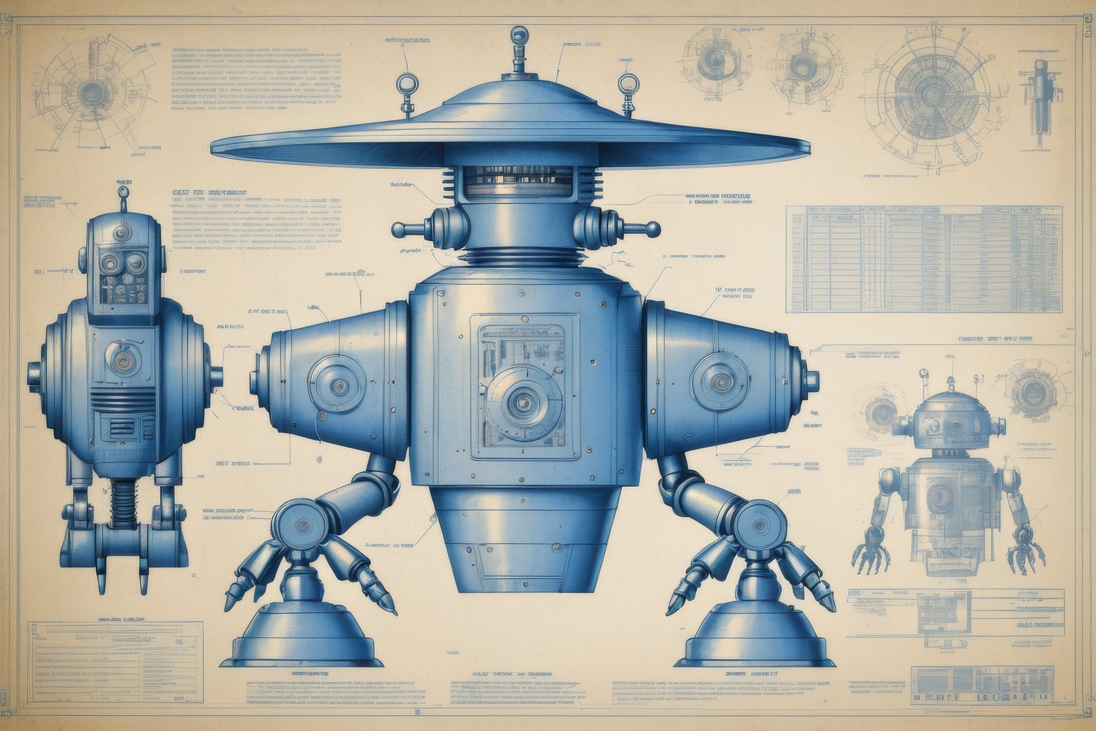 Robomech Blueprint 1 | Downloadable JPEG Wall Art Print - Etsy