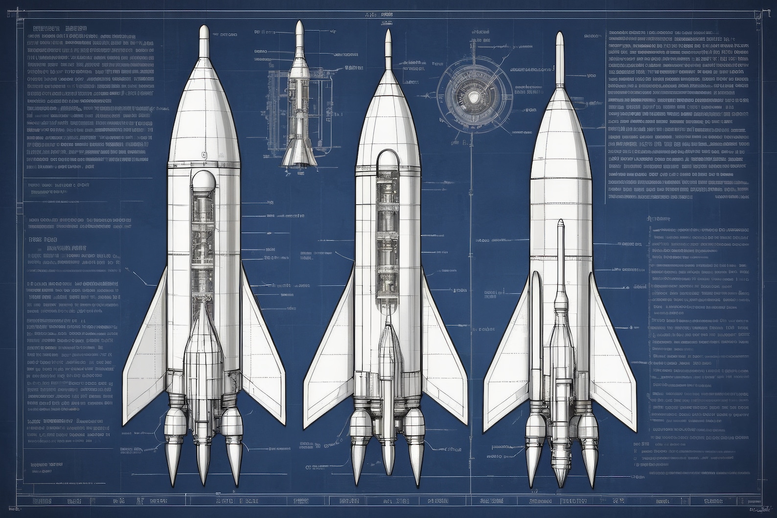 Rocketship Blueprint 2 | Downloadable JPEG Wall Art Print - Etsy