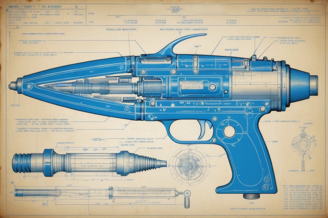 Raygun Blueprint 2 | Downloadable JPEG Wall Art Print - Etsy