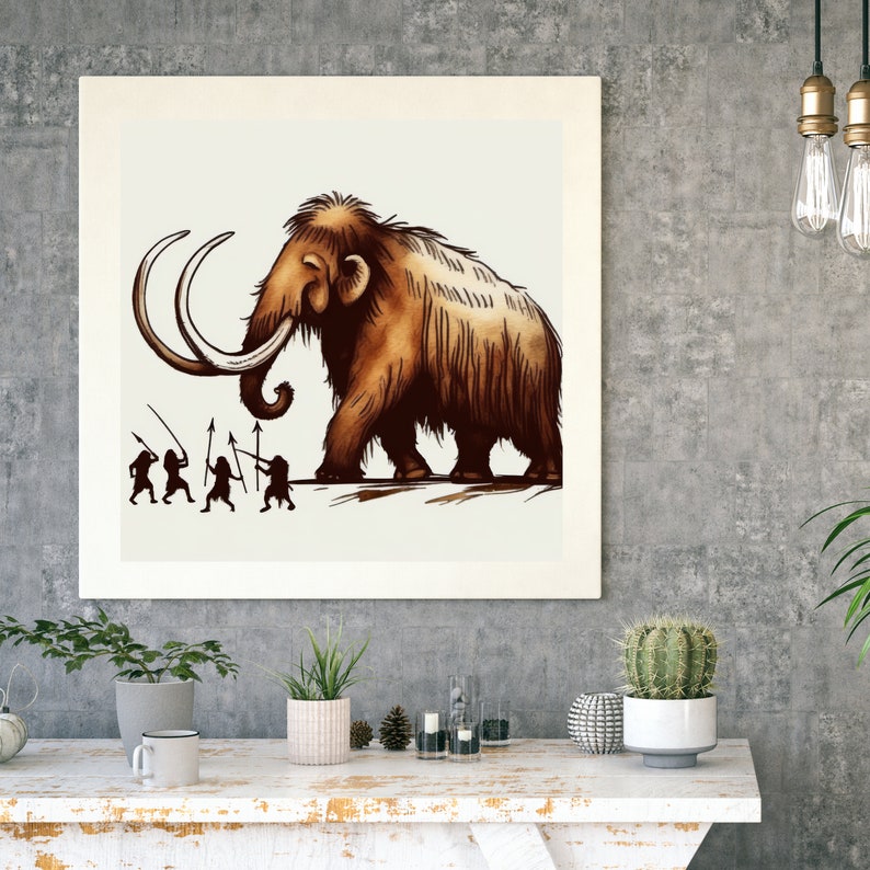 Mammoth Cave Art 3 | Caveman Drawings | Downloadable JPEG Wall Art ...