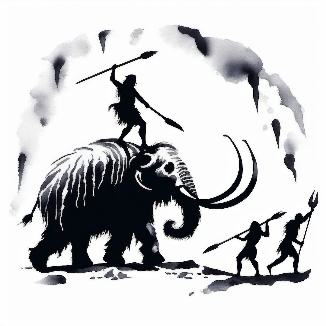 Mammoth Cave Art 4 | Caveman Drawings | Downloadable JPEG Wall Art ...