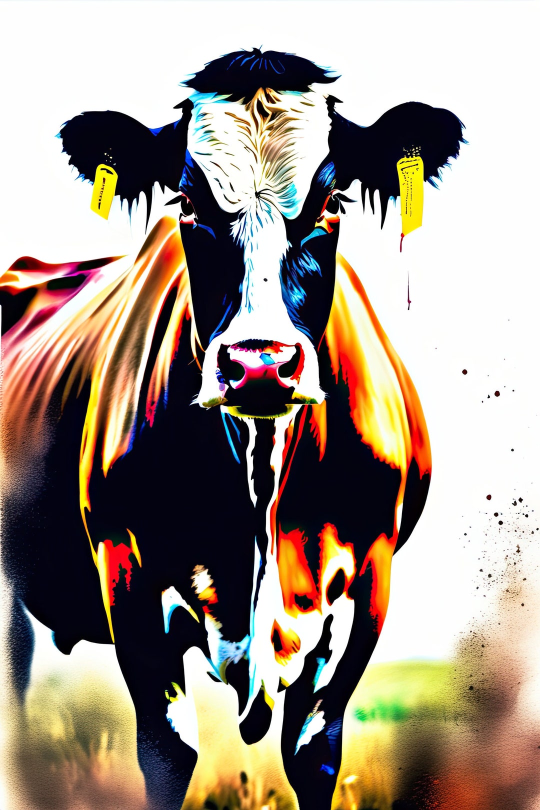 Watercolor Dairy Cow Painting 2 | Downloadable JPEG | Printable Wall ...
