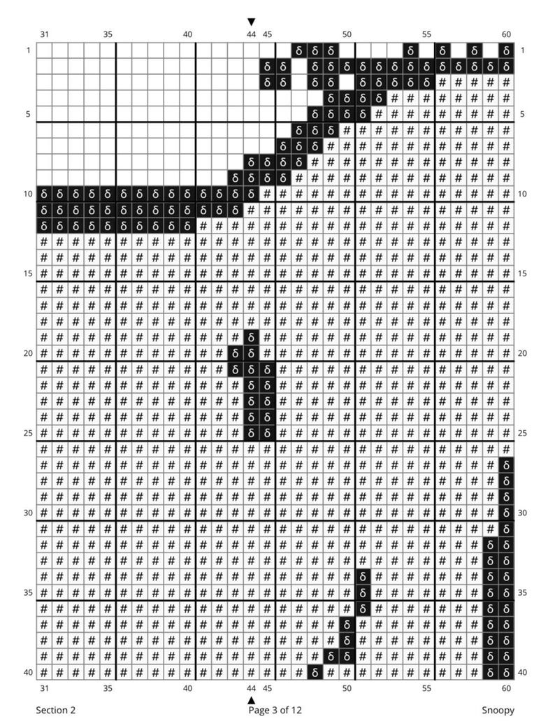 Snoopy Needlepoint Chart 18 Count Digital Download - Etsy