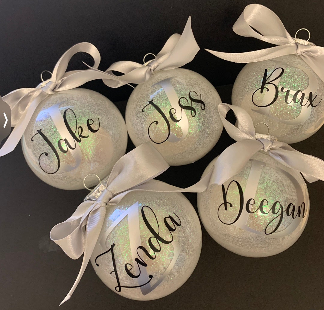 Personalised Christmas Bauble / Christmas Glitter Baubles ...