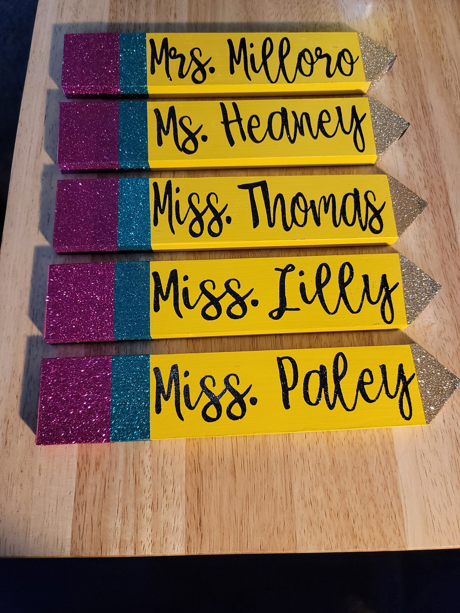 Wooden Pencil Name Plate - Etsy