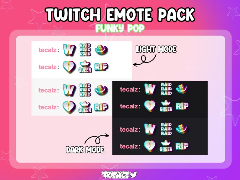 3D Pop TWITCH EMOTES Set 12 Emotes Cute Rainbow Bold Fun Meme Y2K Smile ...