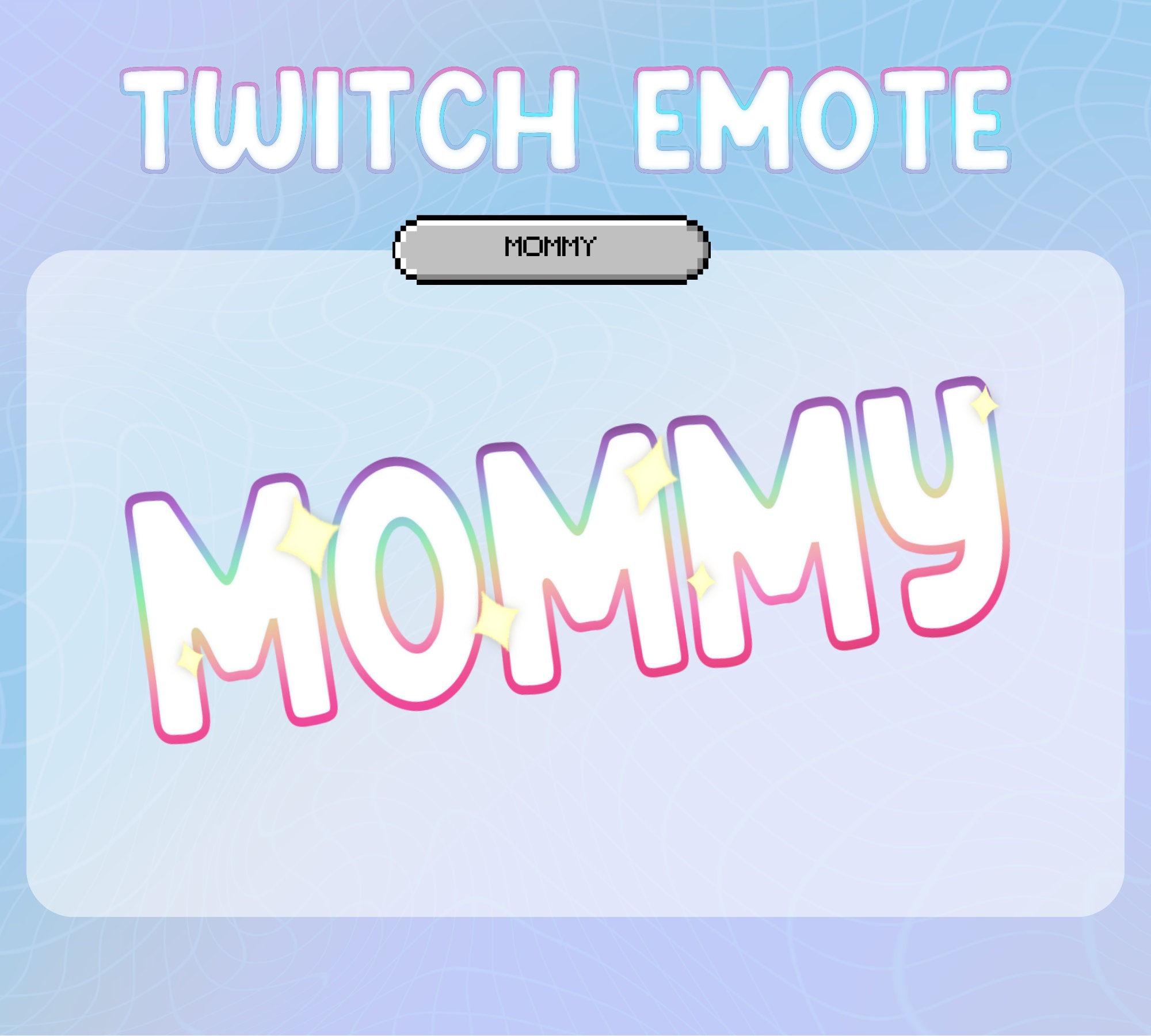STATIC Mommy EMOTE Twitch / Sparkly Emote / Cute Pastel - Etsy