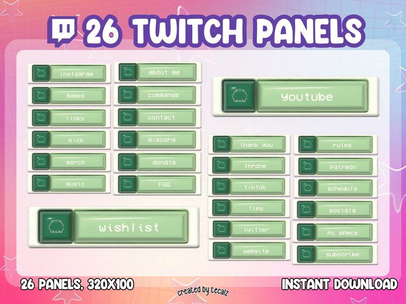 Cute Frog Gaming Keyboard TWITCH PANELS | Kawaii Frog | Streamer ...