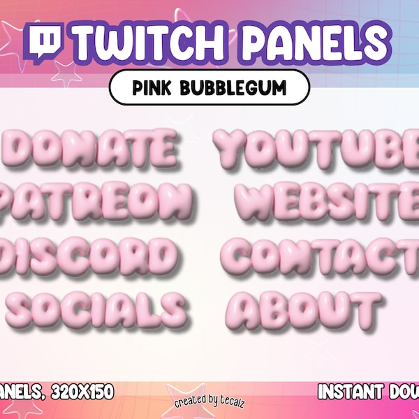 Pink Twitch Panels - Etsy
