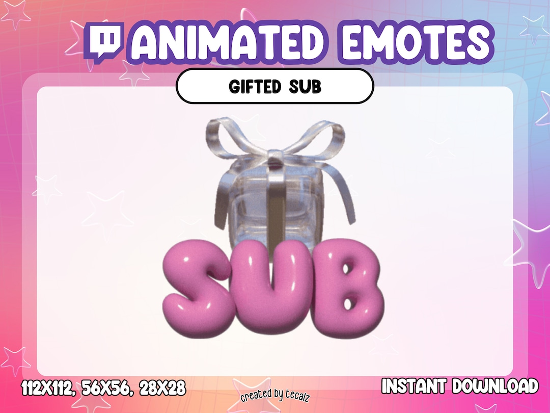 Animated Gifted Sub Emote: Pink 3D Bubble Twitch GIF (digital Download ...