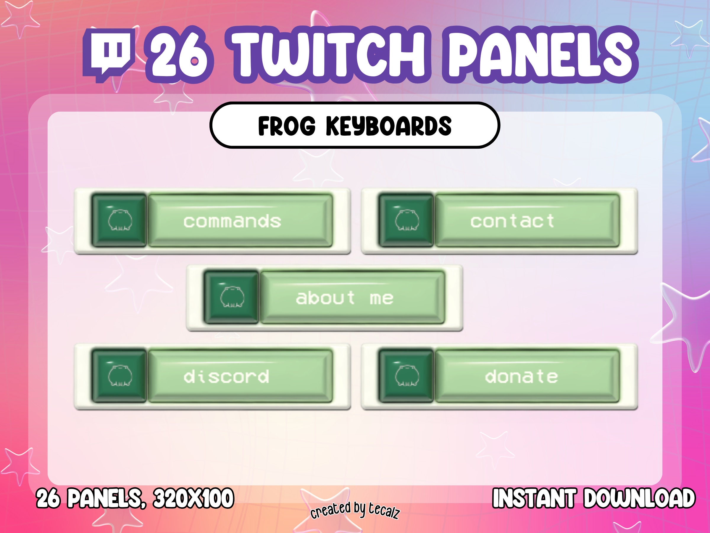 Cute Frog Gaming Keyboard TWITCH PANELS | Kawaii Frog | Streamer ...