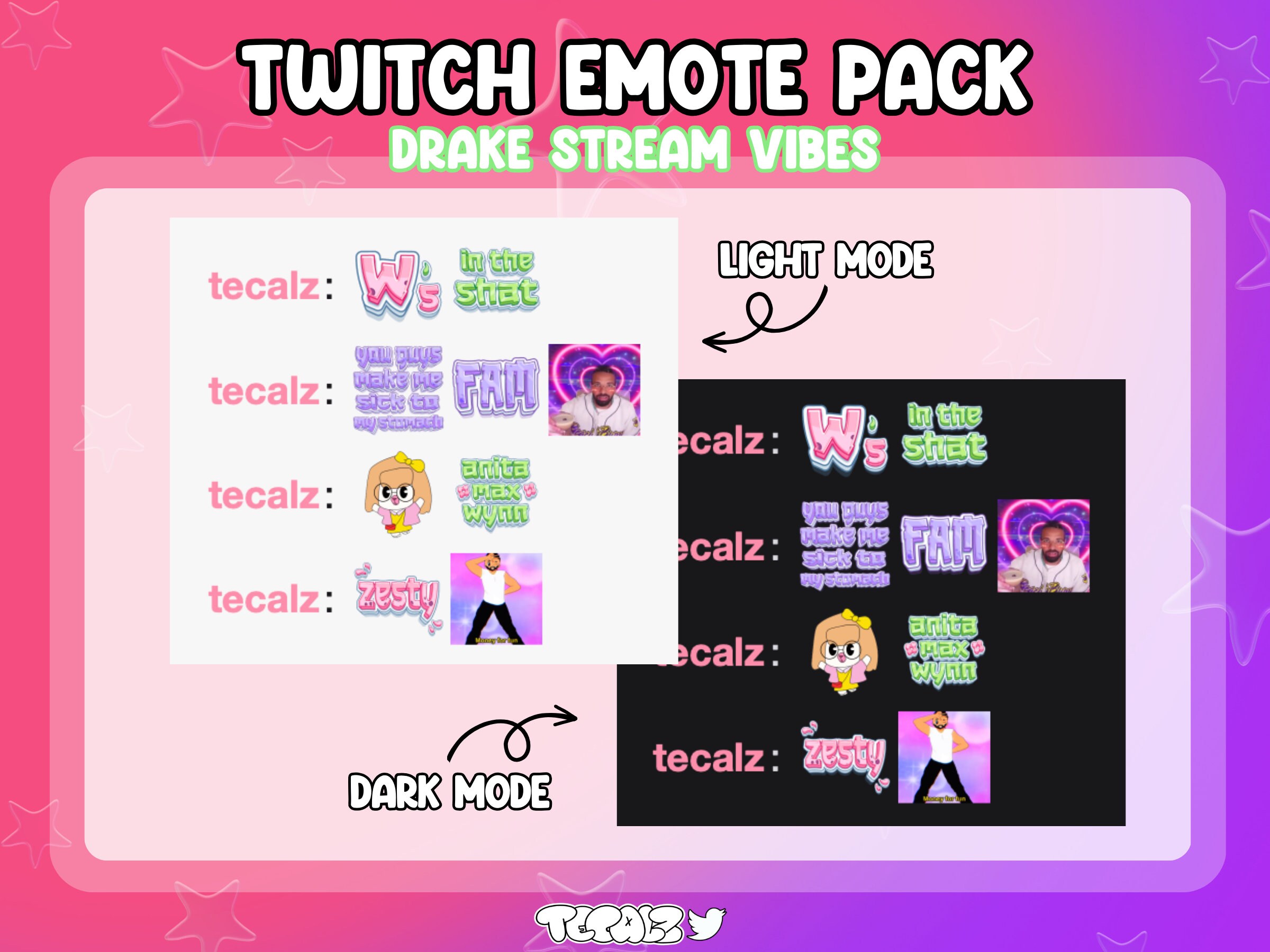 DRAKE Stream EMOTES Meme Emote Streamer Twitch Kick Discord Stream ...