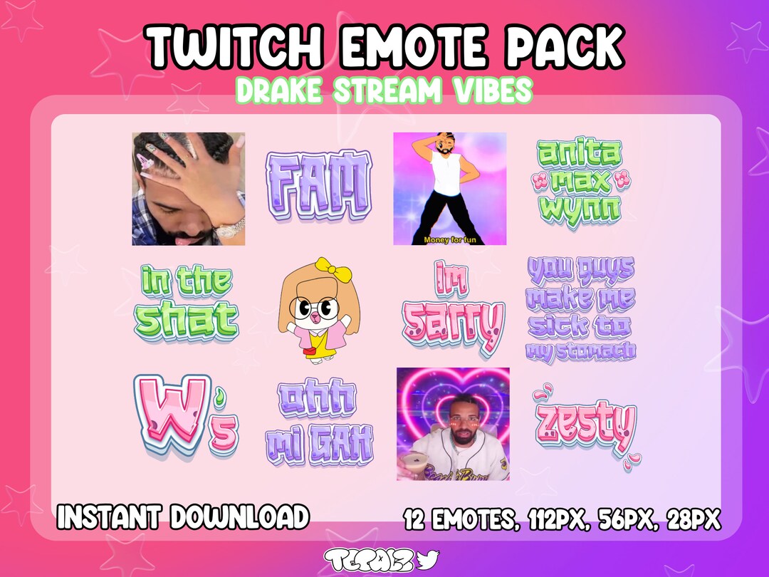 DRAKE Stream EMOTES / Meme Emote / Streamer / Twitch / Kick / Discord ...