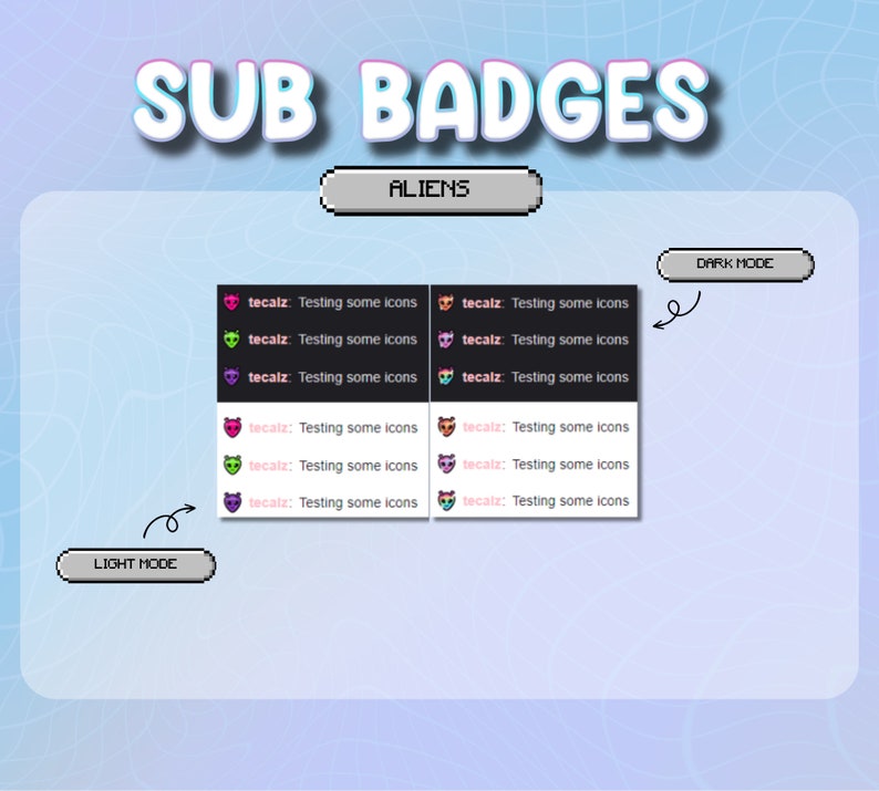 12 Alien SUB BADGES | Rainbow Pastel Alien | Sub + Bit Badges | Twitch ...