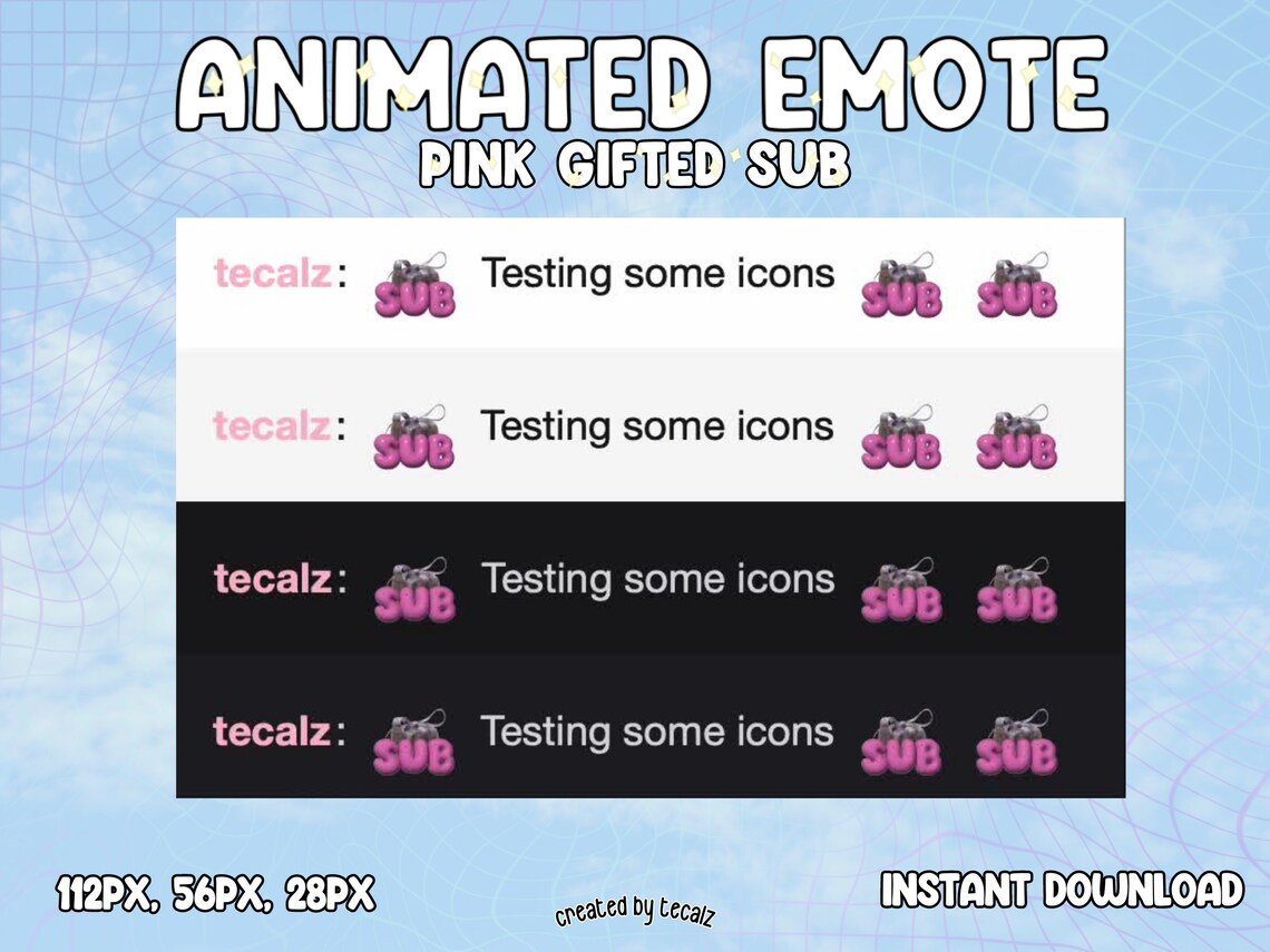Animated Gifted Sub Emote: Pink 3D Bubble Twitch GIF (digital Download ...