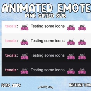 Animated Gifted Sub Emote: Pink 3D Bubble Twitch GIF (digital Download ...