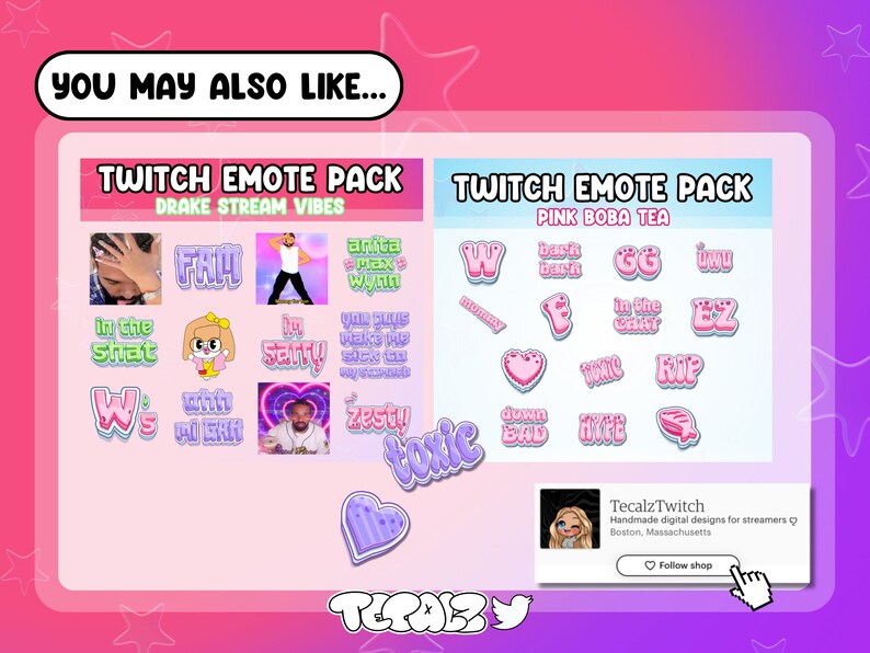 3D Pop TWITCH EMOTES Set 12 Emotes Cute Rainbow Bold Fun Meme Y2K Smile ...