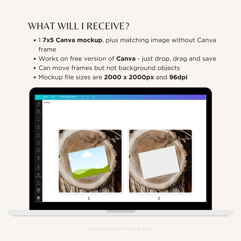 Printable Mockup, Canva Mockup, 7x5 Mockup, Wedding Card Mockup, Recipe ...