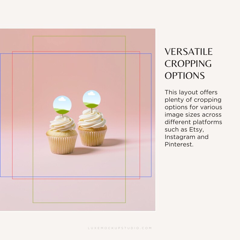2 Cupcakes Canva Template, Cupcake Mockup, Circle Toppers Template ...