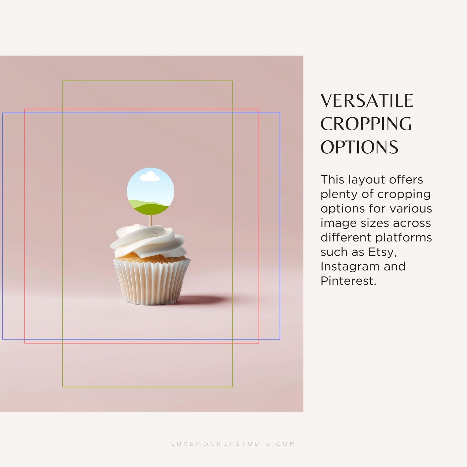 Minimalist Cupcake Canva Mockup, One White Cupcake With Circle Topper ...