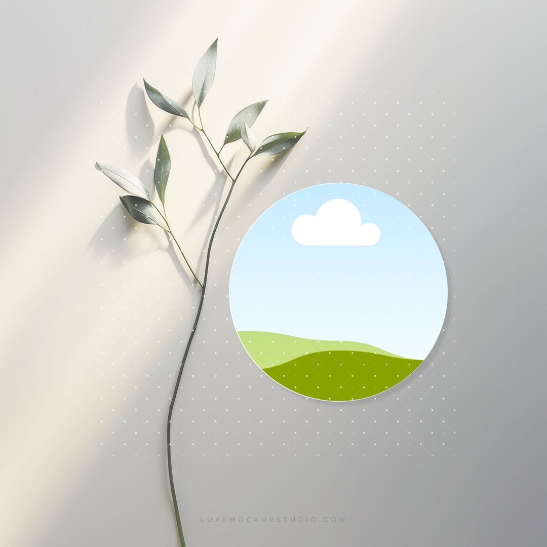 Editable Canva Template for Circle Sticker Label Mockup | Minimalist ...