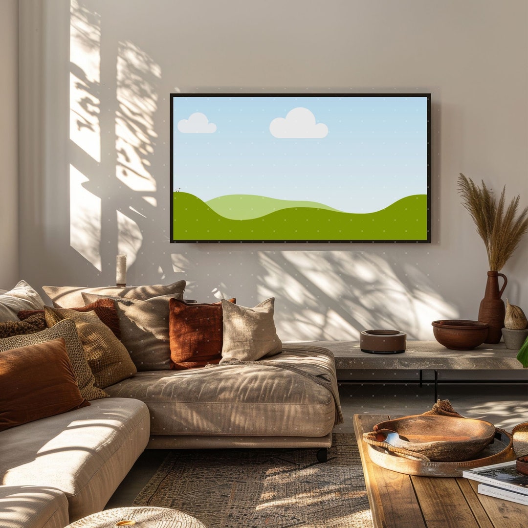 Natural Wood Frame Tv Mockup, 16X9 Framed Art Display, Minimalist ...