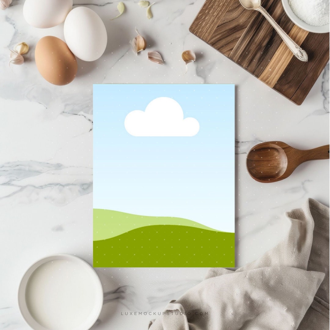 Recipe Card Mockup, Letterhead Template Mockup, Canva Template, Kitchen ...