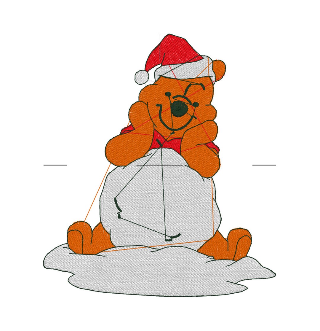 Santa Pooh Instant Download Embroidery File - Etsy