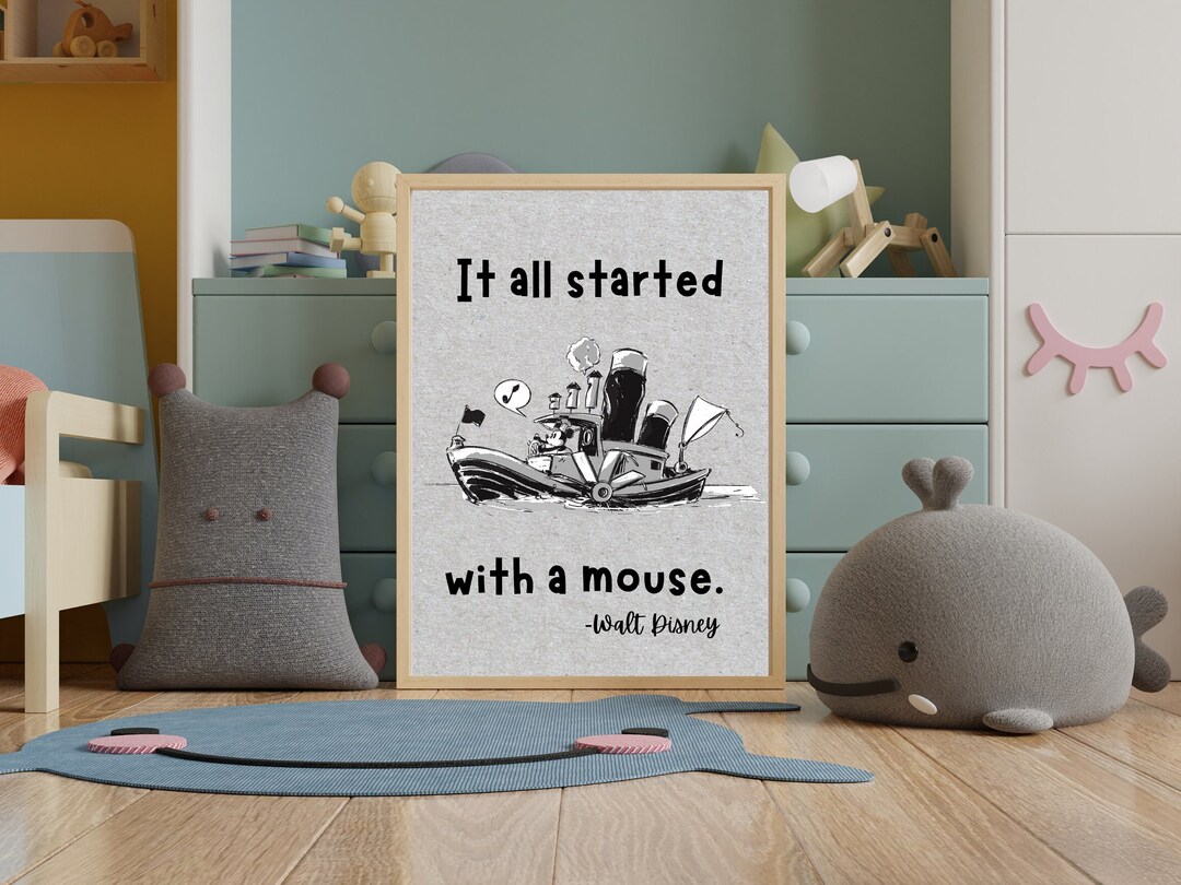 Steamboat Willie Nursery Wall Art Mickey Mouse Prints Wall Art for ...