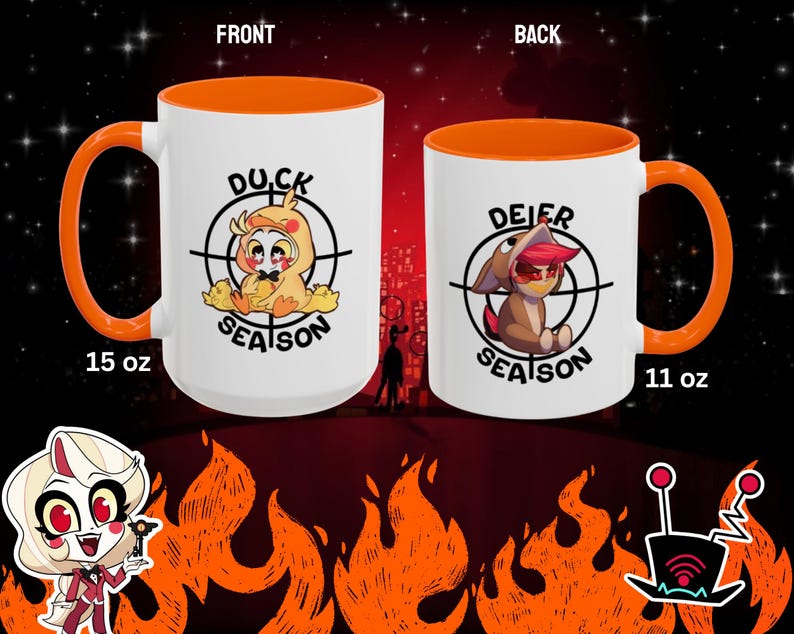 Hazbin Hotel Lucifer & Alastor Mug | Deer Season Double Sided Ceramic ...