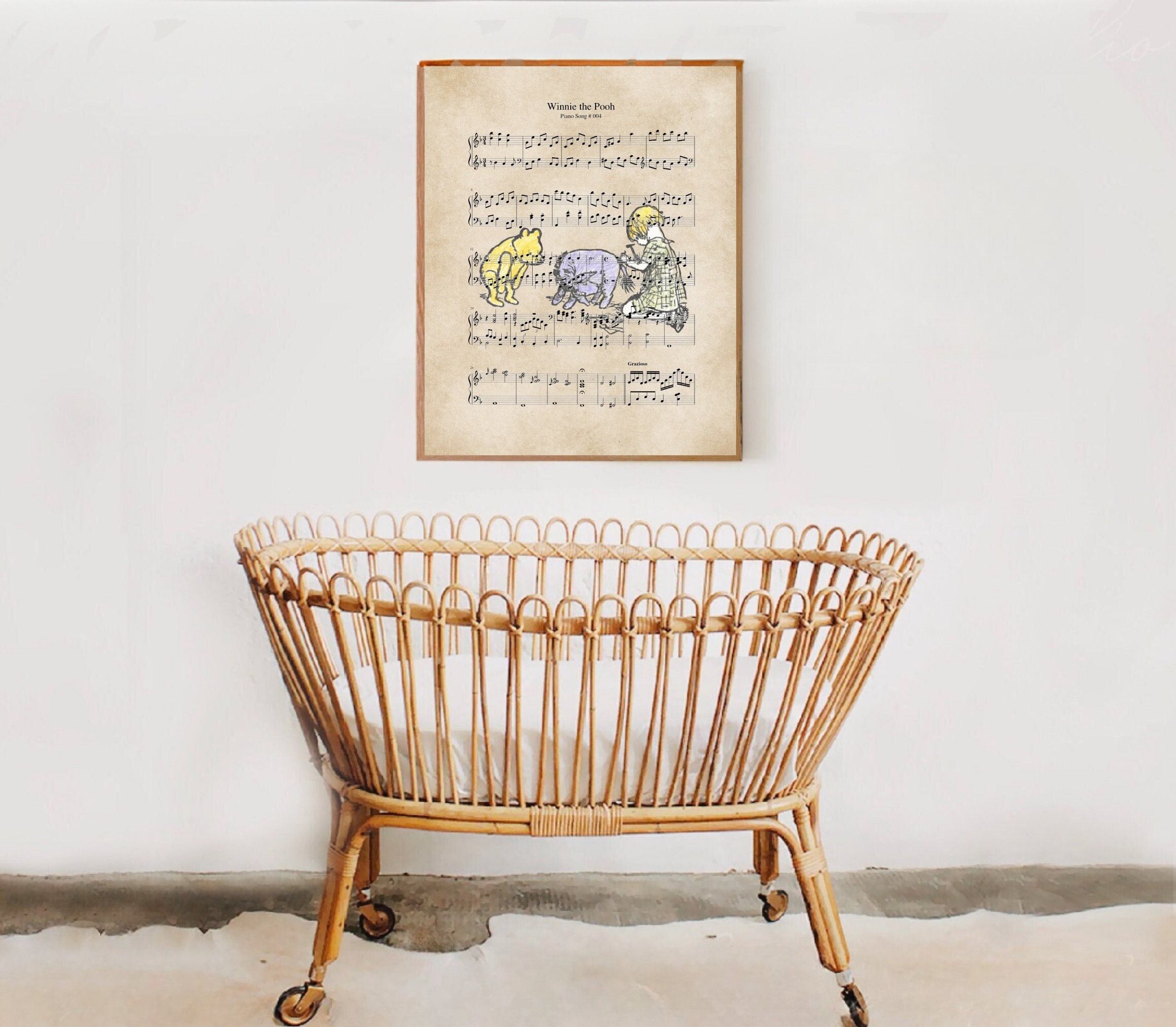 Vintage Winnie the Pooh Wall Art Prints for Nursery Wall Decor, Baby ...