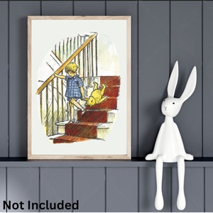 Boho Winnie the Pooh Wall Art Decor for Nursery, Vintage Wall Art Pooh ...