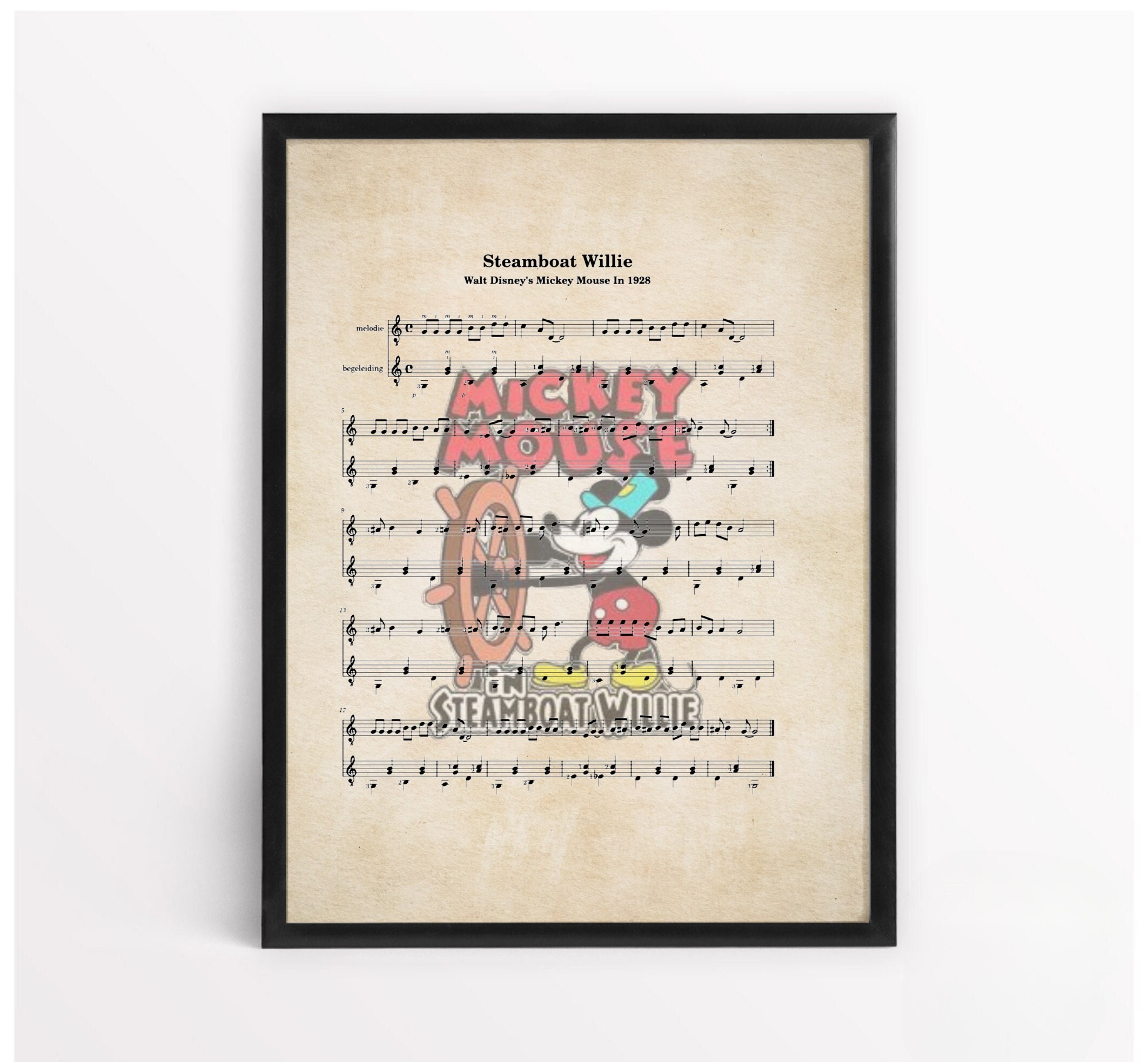Steamboat Willie Mickey Mouse Wall Art Prints for Nursery Wall Decor ...